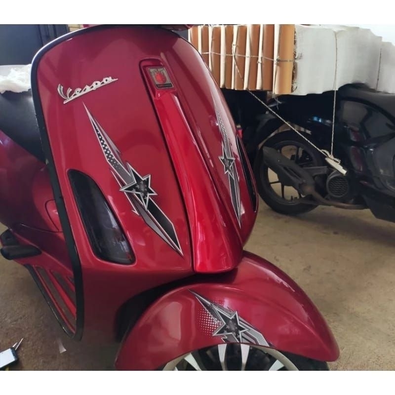 Jual 0STRIPING STICKER VESPA MATIC SPRINT TRANSPARAN DESAIN STARS ...