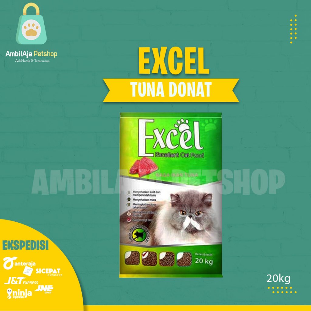 Jual EXCEL - Makanan Kucing EXCEL 20kg ALL VARIAN ( Grab, Shopee Instan ...