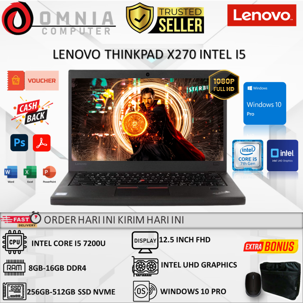 Jual Laptop Lenovo Thinkpad X270 Intel Core i5 Ram 16GB 512GB SSD FHD Windows 10 Pro Termurah ...