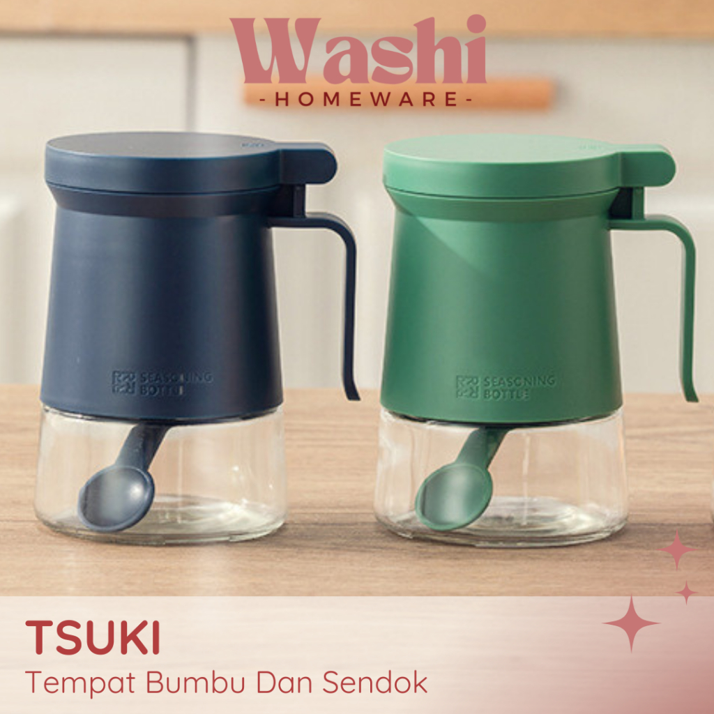 Jual WASHI - TSUKI Wadah Simpan Garam Dan Lada Tutup Sendok Wadah Salt ...