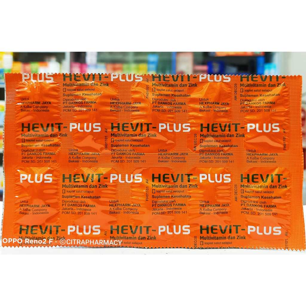 Jual Hevit-Plus 𝟏 𝐒𝐓𝐑𝐈𝐏 𝐈𝐒𝐈 𝟏𝟎 𝐊𝐀𝐏𝐋𝐄𝐓 - Multivitamin dan Zink Untuk ...