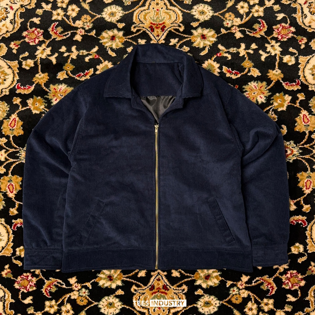Jual Boxy Work Jacket FFA Style Corduroy Navy blue | Shopee Indonesia