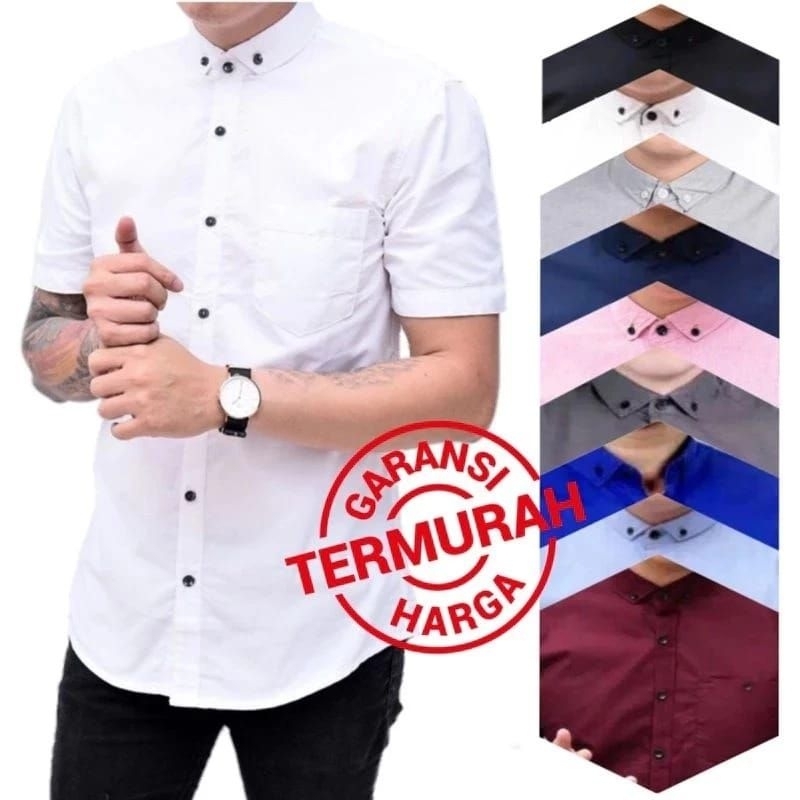 Jual PROMO!!! KEMEJA POLOS LENGAN PENDEK || HEM POLOS || KEMEJA POLOS PENDEK | Shopee Indonesia