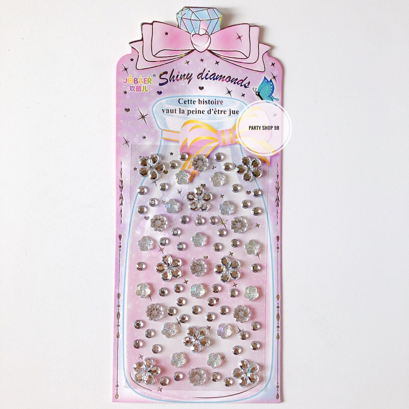 Jual STICKER JEWEL 3D DIAMOND / STICKER MANIK BENTUK LOVE-BINTANG-BULAT ...