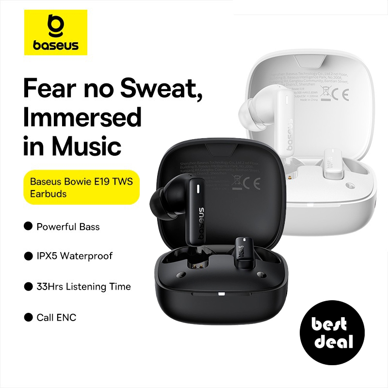 Jual Baseus E19 TWS ENC Mic True Wireless Earbuds IPX5 Powerful Bass | Shopee Indonesia