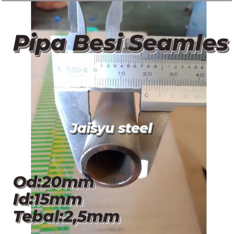 Jual Pipa besi seamless OD 20mm ID 15mm tebal 2.5mm | Shopee Indonesia