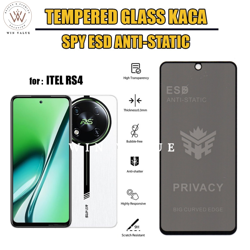 Jual Itel RS4 Itel City 100 Itel A90 Tempered Glass Antigores Spy ESD Anti static Itel RS4 Itel ...