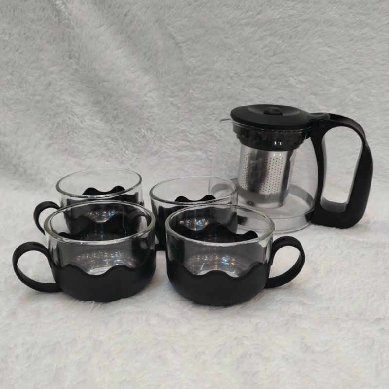 Jual Official BALI MINISO Teko Teapot Set Teh Sederhana 5pcs Teapot ...