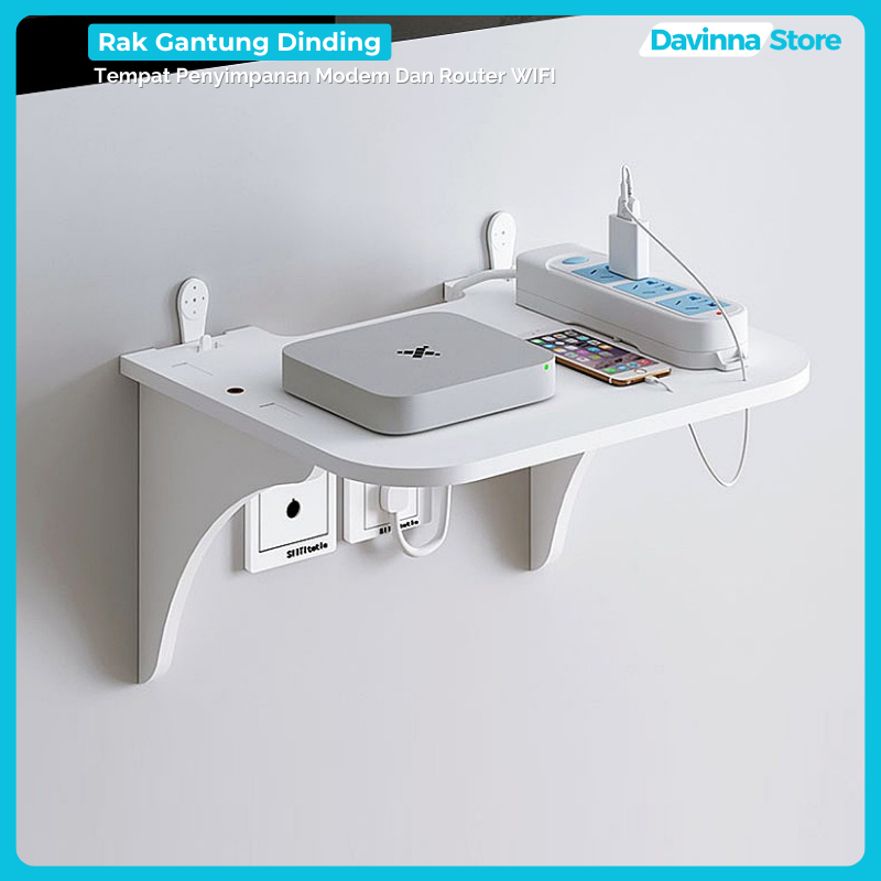 Jual Rak Gantung Dinding Tempat Router Wifi Modem Penyimpanan Set Top ...