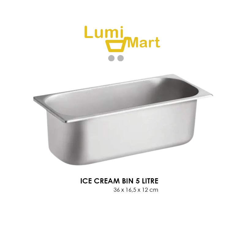 Jual Ice cream bin 5 liter | Ice cream pan stainless | Shopee Indonesia