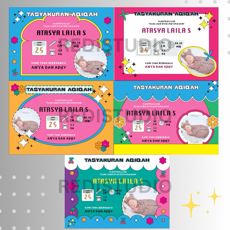 Jual JASA DESAIN DESIGN KARTU, STIKER, STICKER AQIQAH CUSTOM KUSTOM ...