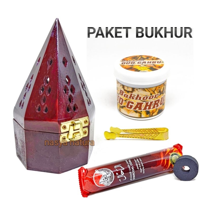Jual Paket Murah Bukhur AMR Mabkhara Piramid Kayu Set Gahru Prapen ...