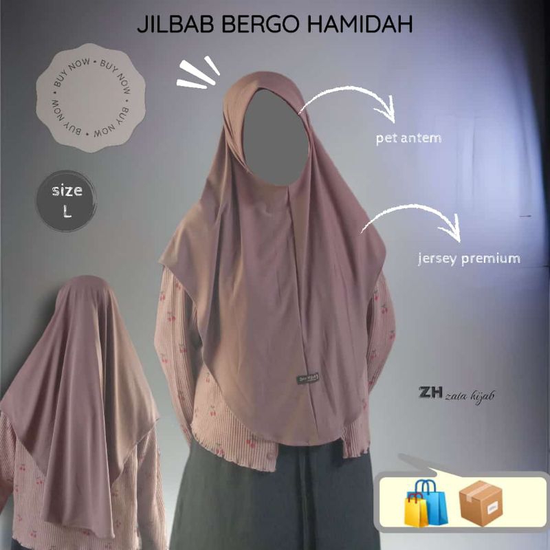 Jual Hijab Bergo Hamidah size L|Jersey Premium|Daily hijab | Shopee Indonesia