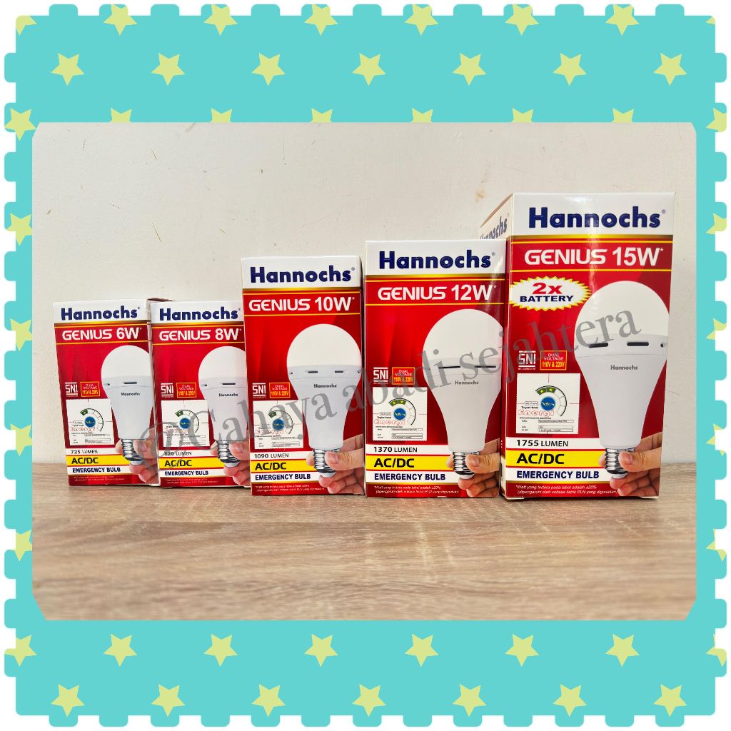 Jual LAMPU LED EMERGENCY HANNOCHS GENIUS 6W / 8W / 10W / 12W / 15W ...