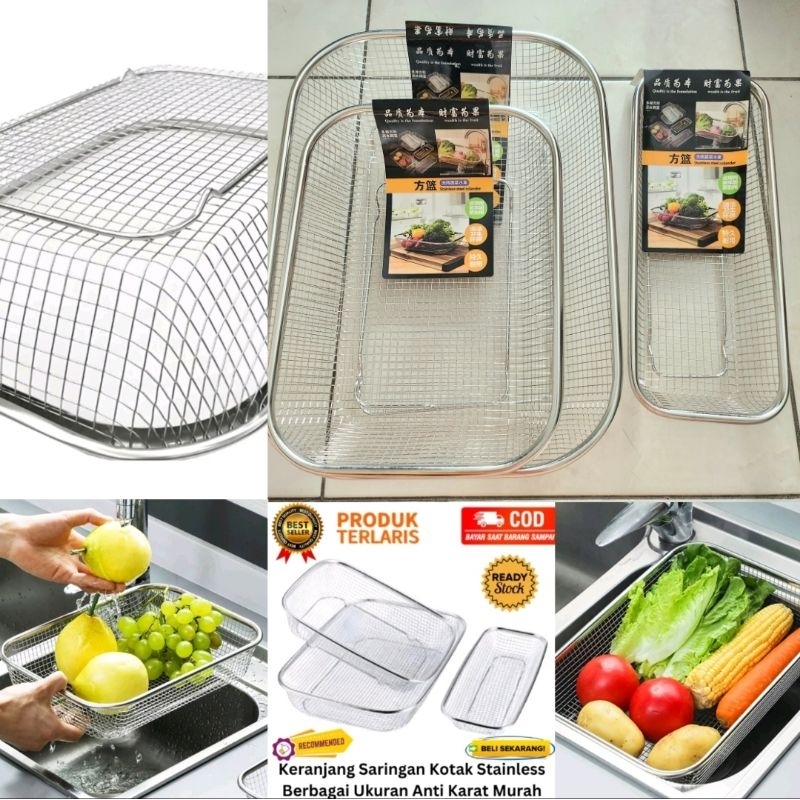 Jual Stainless Steel Colander / Keranjang Baki Stainless Baskom Tirisan ...
