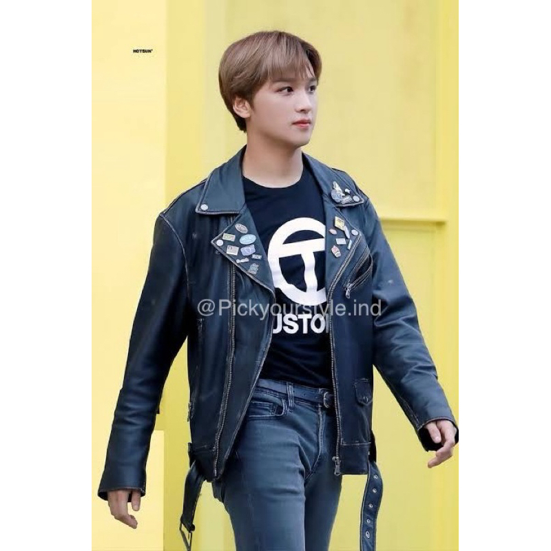 Jual jaket haechan kulit leather jacket lengan panjang blazer lengan ...