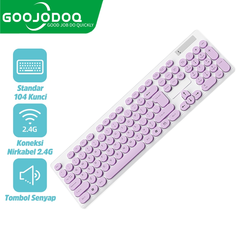 Jual GOOJODOQ Wireless Keyboard And Mouse Set Round Mixed Color 2.4 Ghz ...