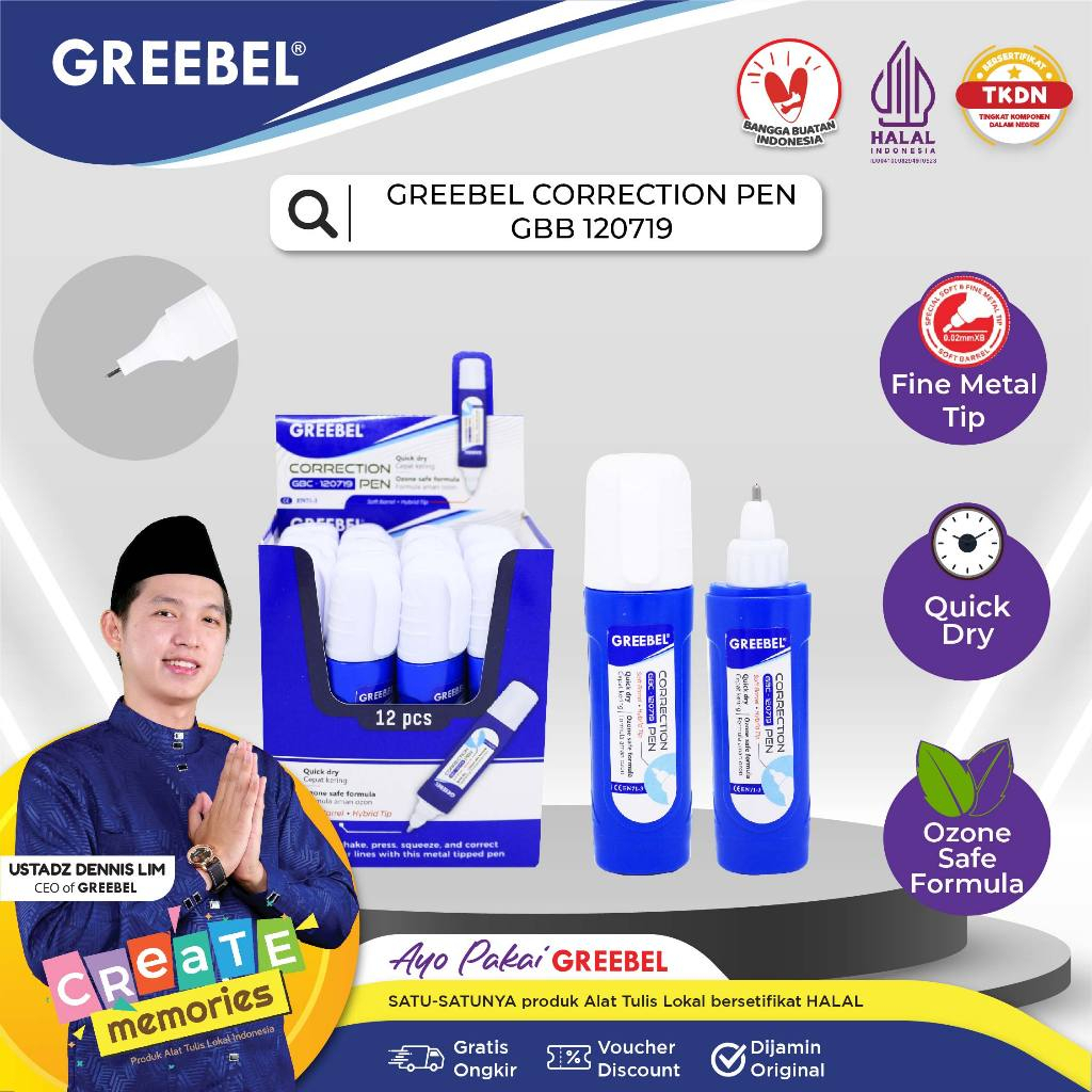 Jual GREEBEL CORRECTION PEN GBC 120719 (1 PCS)/Tipex Cair / Tip X ...