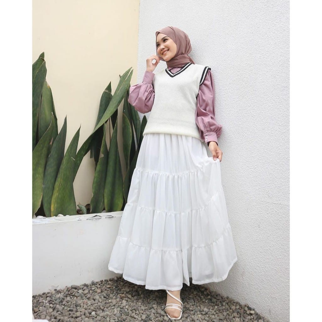 Jual Rok Canda Ceruty Rok Susun Premium Rok Rempel Wanita | Shopee ...