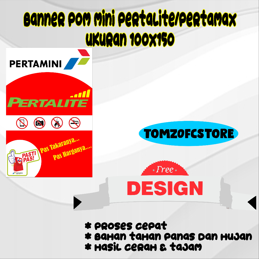 Jual (FREE DESIGN)BANNER/SPANDUK PERTAMINI BANNER/SPANDUK POM MINI ...