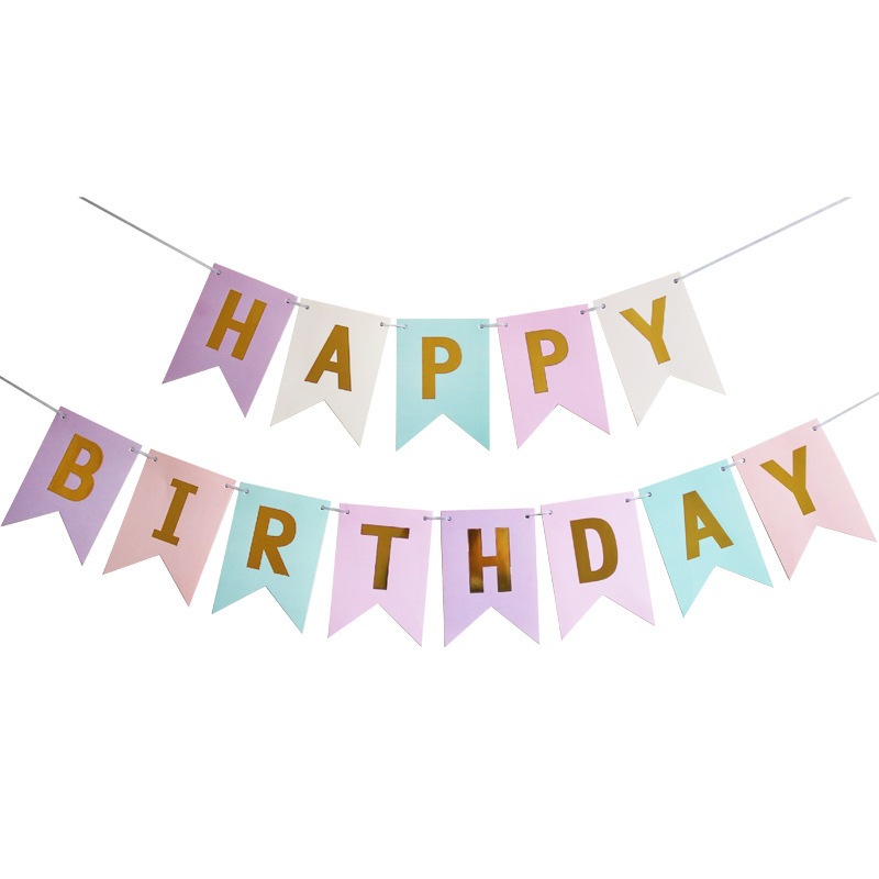 Jual 1 Set Banner Happy Birthday Segi 5 Flag Bendera Ulang Tahun ...