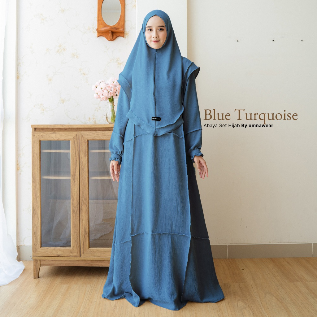 Jual Ceisya Abaya Set Khimar By Umnawear | Gamis Set Hijab Syari Baju Lebaran Abaya Obras ...