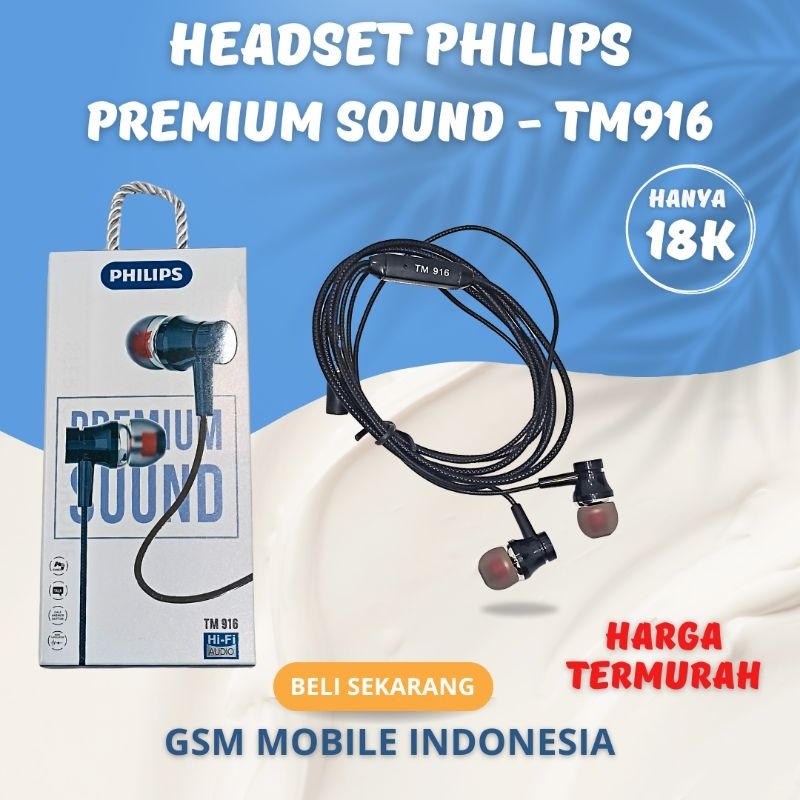 Jual Headset philips premium sounds TM 916 n extreme basss TM 913 | Shopee Indonesia