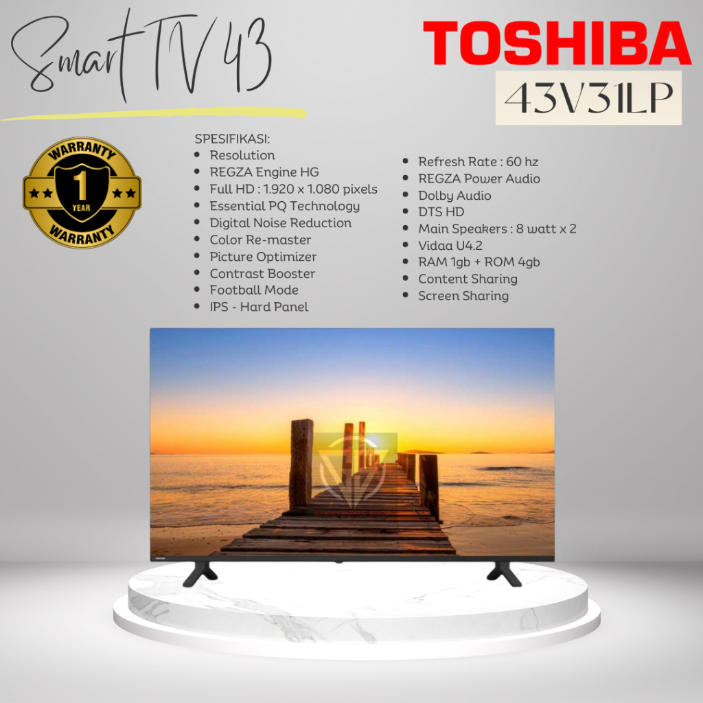 Jual Smart TV TOSHIBA 43V31LP 43 Inch | Shopee Indonesia