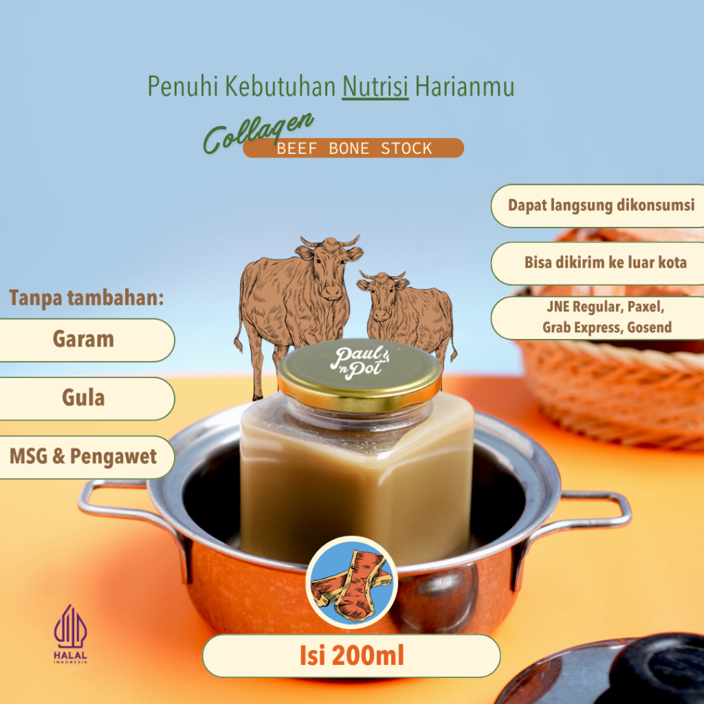 Jual Collagen Beef Bone Stock - Kaldu Kolagen Tulang Sapi - Trial Jar ...