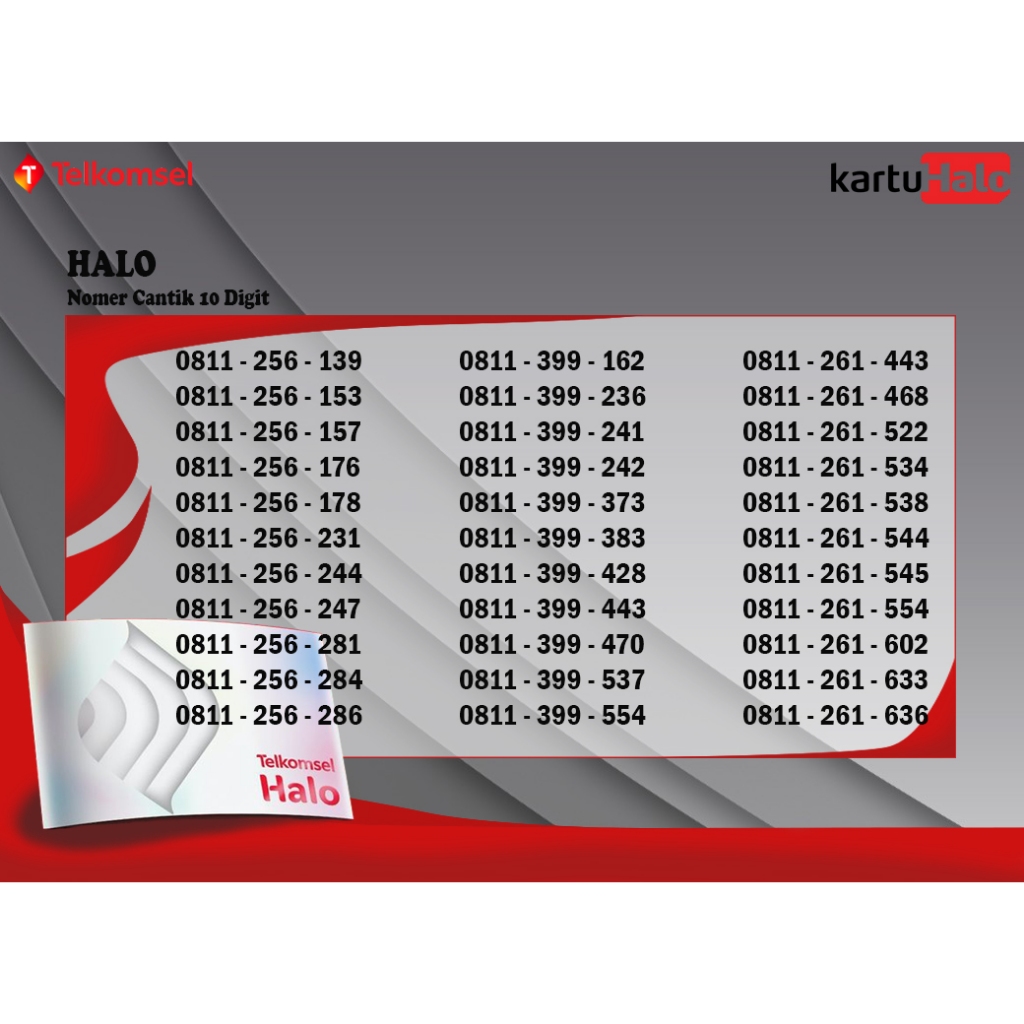 Jual NOMER CANTIK HALO 10 DIGIT TELKOMSEL | Shopee Indonesia