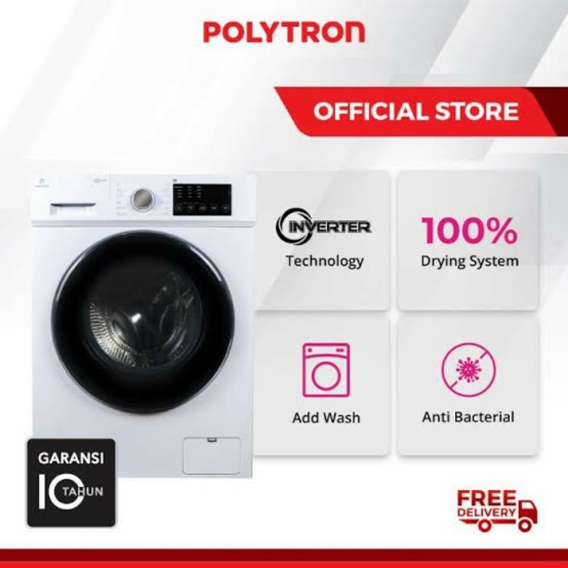 Jual Mesin Cuci Front Loading 11kg Inverter Polytron PFL 1105 H Washer Dryer | Shopee Indonesia