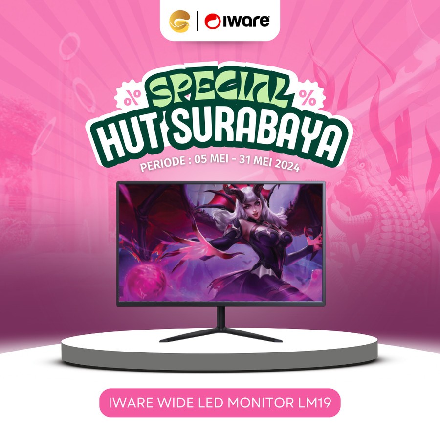 Jual IWARE WIDE LED Monitor LM19 HD 19 inch VGA + HDMI 19" Inch ...