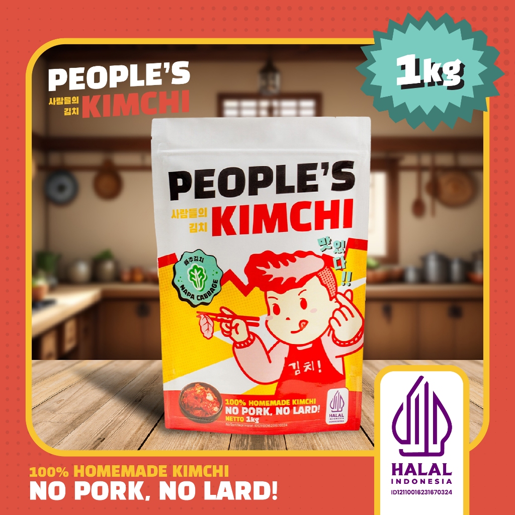 Jual Kimchi halal 1 kilogram sawi putih homemade Peoples kimchi ...