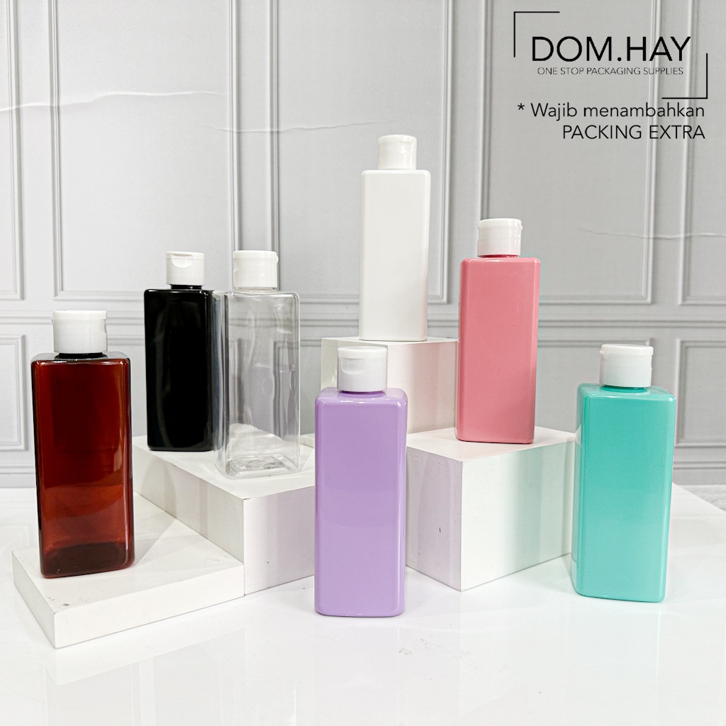 Jual 250ml Botol Kotak Fliptop Putih HL Bathroom Bottle Aesthetic Luxury Elegant Botol Plastik ...