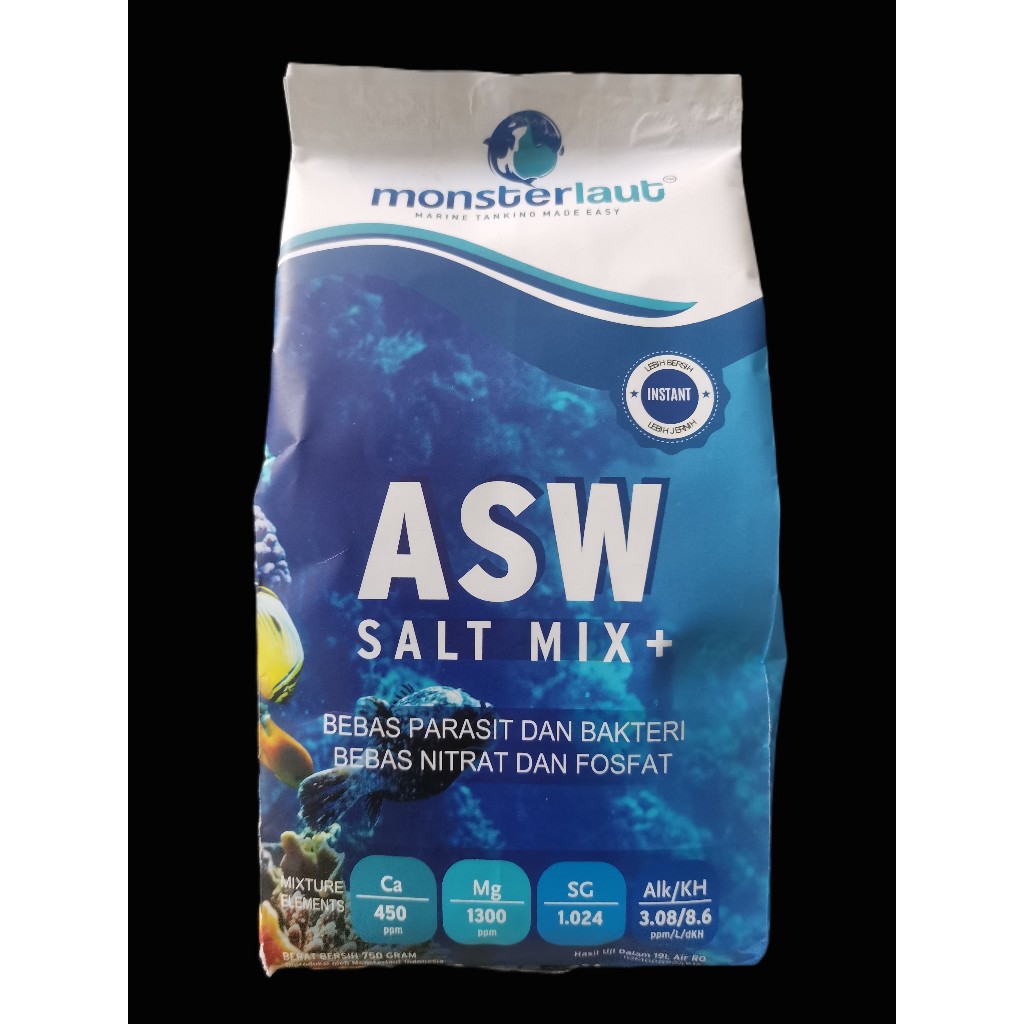 Jual ASW Salt Mix Reef Salt Garam Laut Sintetis Monster Laut ...