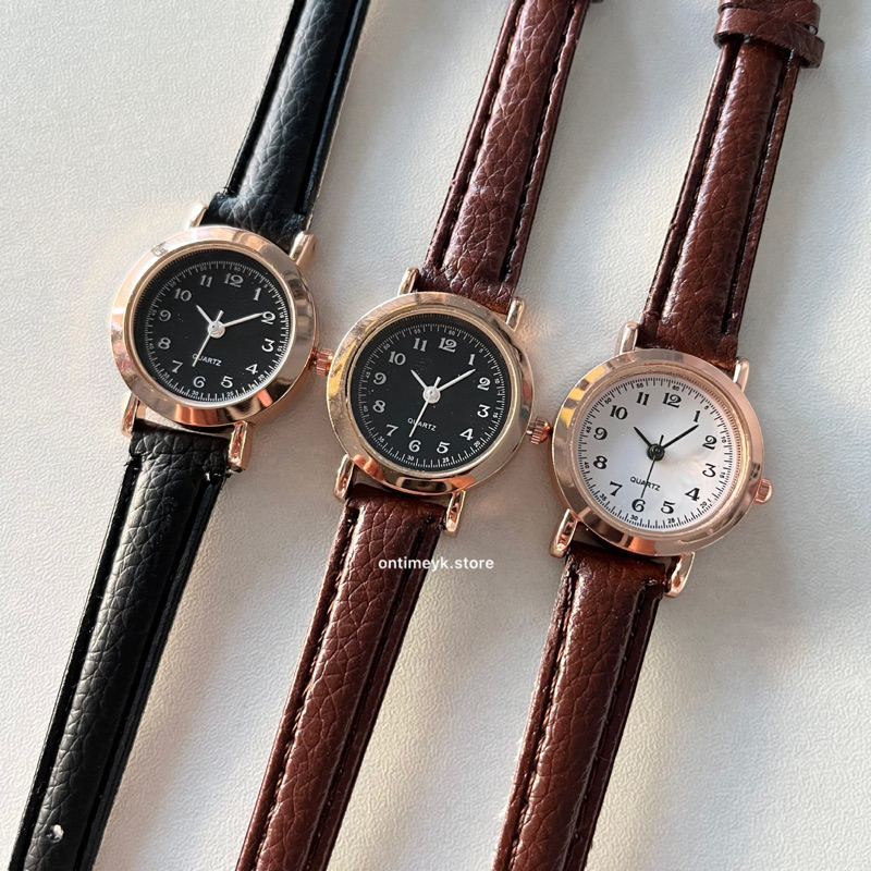 Jual Jam Tangan Wanita Kulit Mini Kecil Korea Bulat Retro Vintage ...