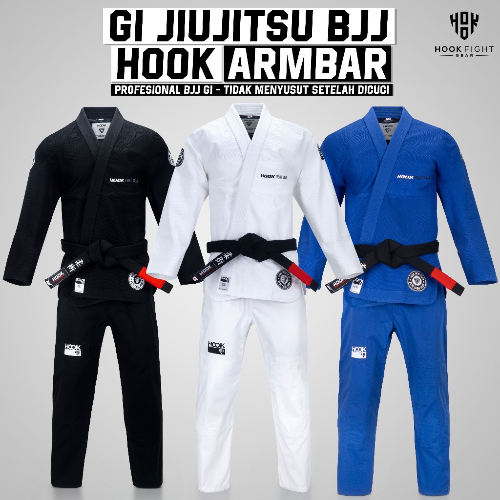 Jual Gi Bjj Hook Jiu Jitsu Gi Baju Bjj Seragam Gi Jujitsu GIH013 ...