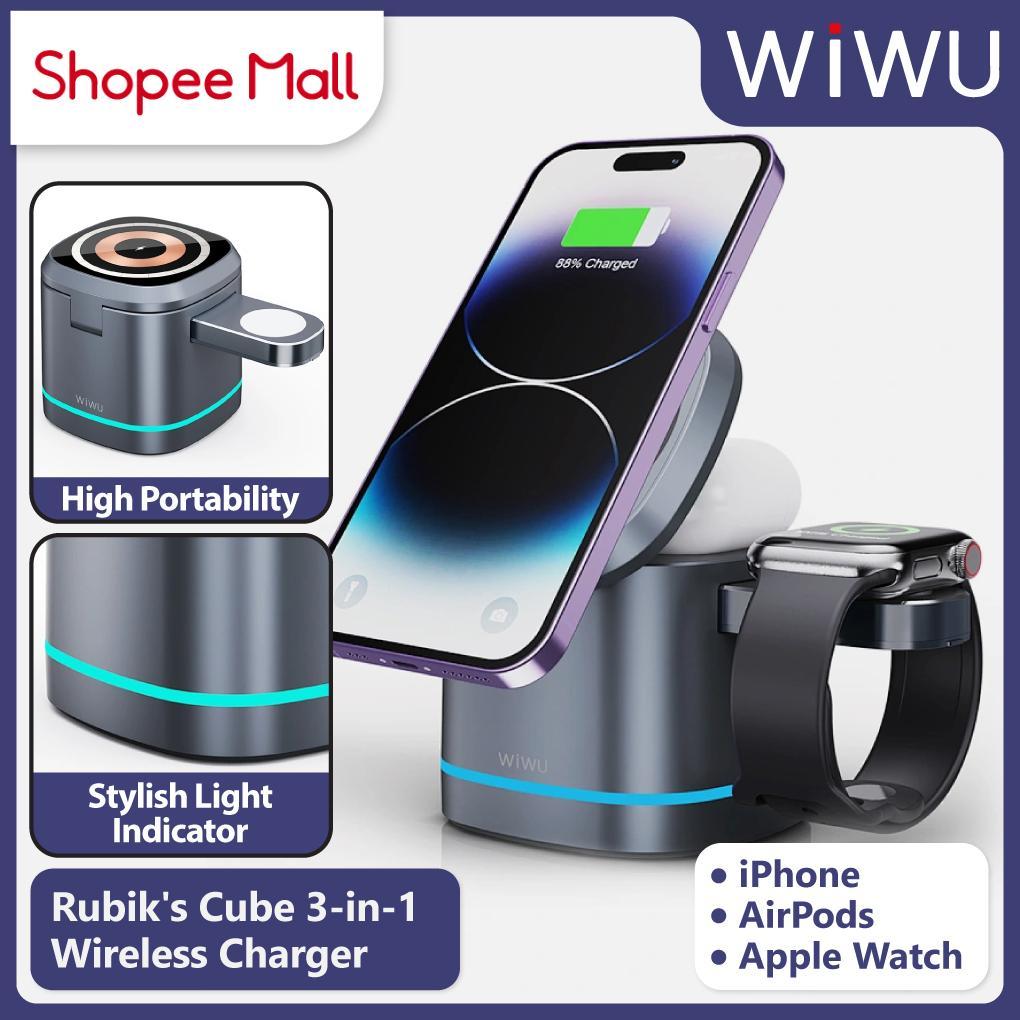Jual MagSafe Wireless Charger WiWU Rubik's Cube 3-in-1 for 15W iPhone ...