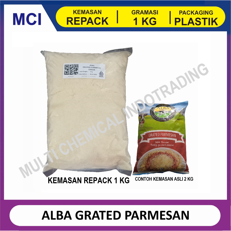 Jual ALBA GRATED PARMESAN CHEESE KEJU PARMESAN PARUT - REPACK 1 KG ...