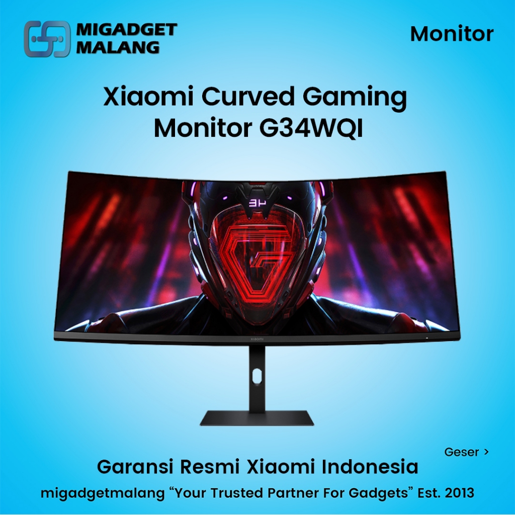 Jual Xiaomi Mi Curved Gaming Monitor 34 Inch 180Hz WQHD G34WQi G 34" WQ ...