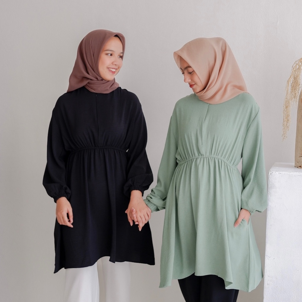 Jual NICE LABEL - Aqila Tunik - Blouse Tunik Wanita Busui Friendly ...