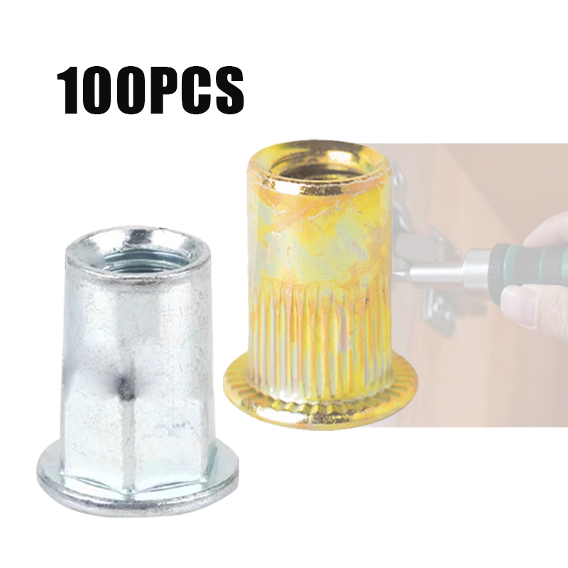 Jual Flat Nut Rivet Nut Rivnut Kuning Besi Carbon Steel Nutsert mur tanam furniture knockdown ...