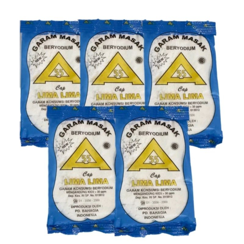 Jual GARAM Masak Cap Lima Lima/MUTIARA 100gr (HARGA SATUAN) | Shopee ...