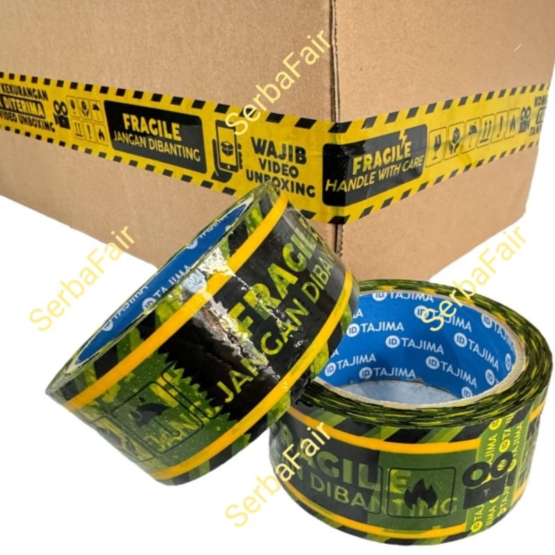 Jual Lakban Fragile Unboxing Tajima Yellow Police Line Pattern | Shopee ...