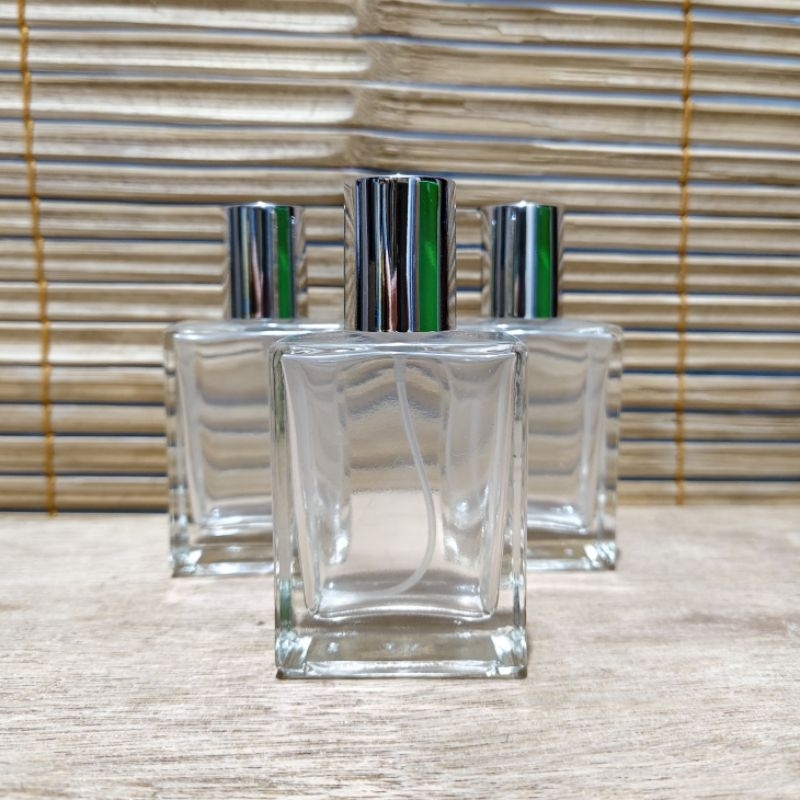 Jual BOTOL PARFUM KOTAK DRAT SILVER 50ml harga satuan | Shopee Indonesia