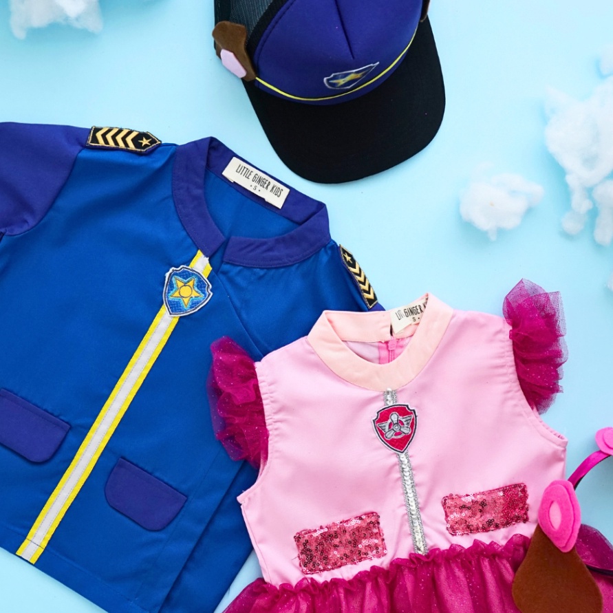 Jual ORIGINAL PAW PATROL COSTUME CHASE SHIRT AND SKY DRESS KOSTUM PAW ...