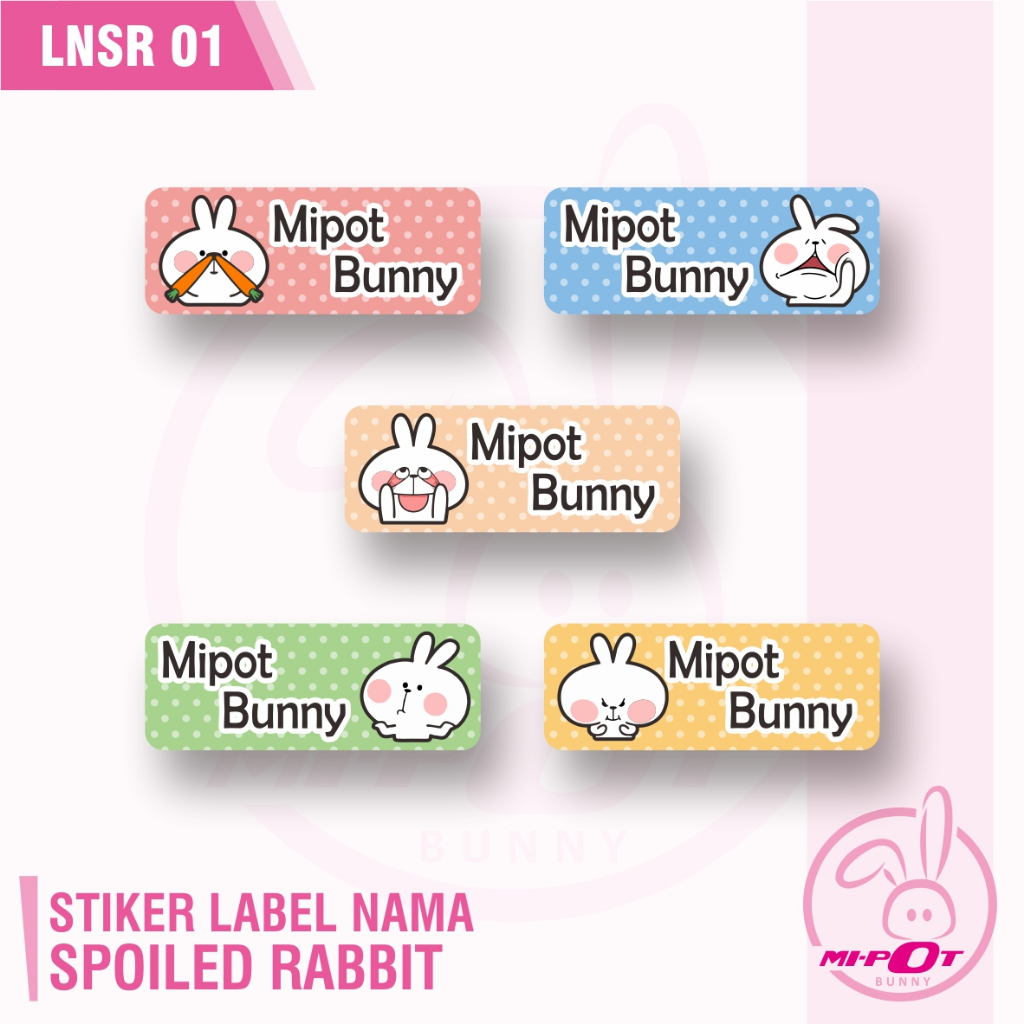 Jual STIKER LABEL NAMA - SPOILED RABBIT 01 | Shopee Indonesia