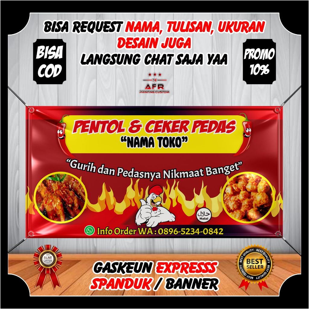 Jual BANNER/SPANDUK PENTOL PEDAS JELETOT ( BISA CUSTOM ) UKURAN ...