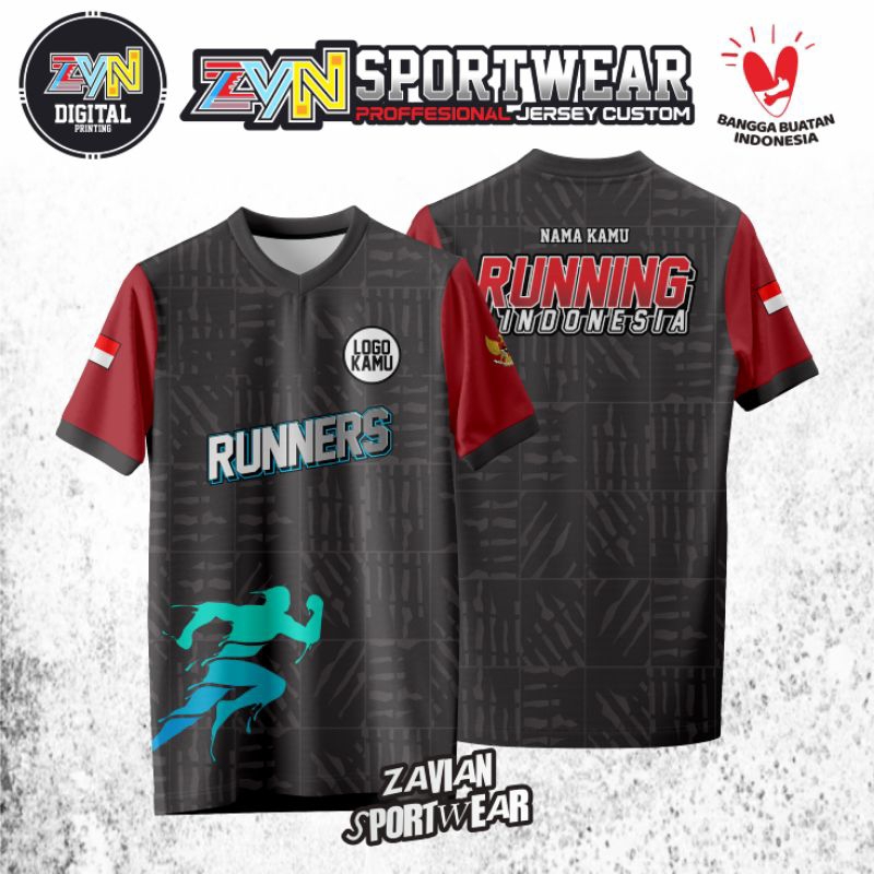 Jual JERSEY RUNNING OLAHRAGA LARI CUSTOM DESAIN | Shopee Indonesia