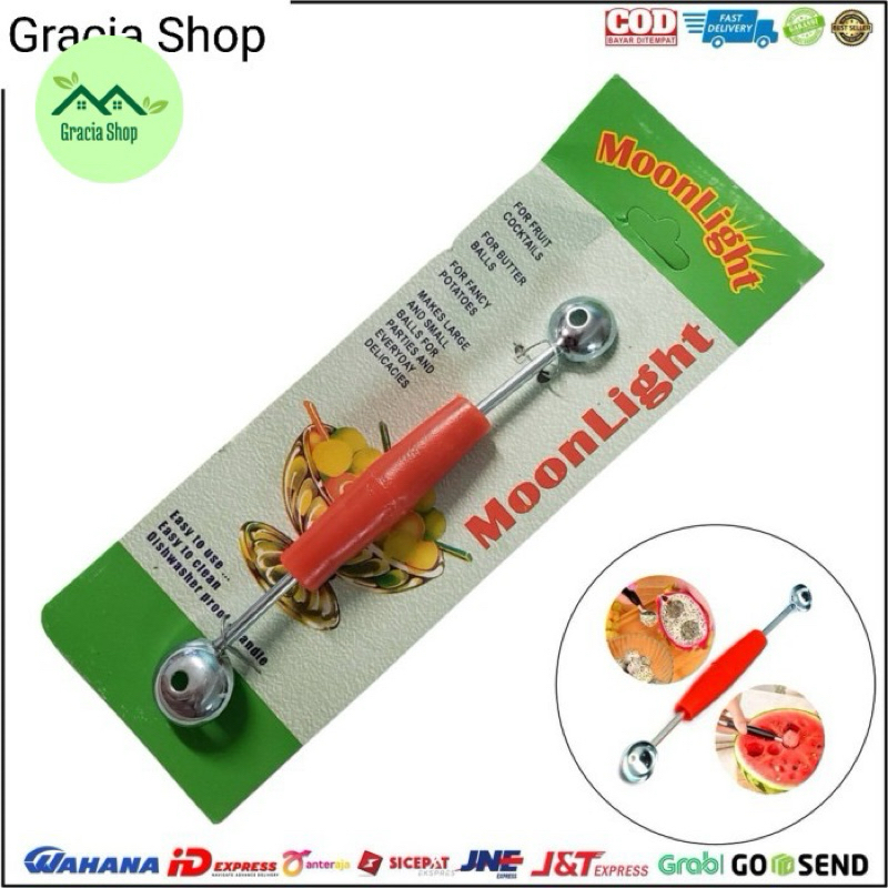 Jual Alat Kerok Kerokan Buah Sendok BULAT Cooktail Moonlight Fruit ...